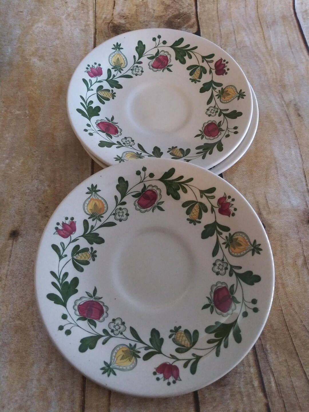 Johnson Bros Gretchen 3 Saucers Vintage Staffordshire Old Granite ...