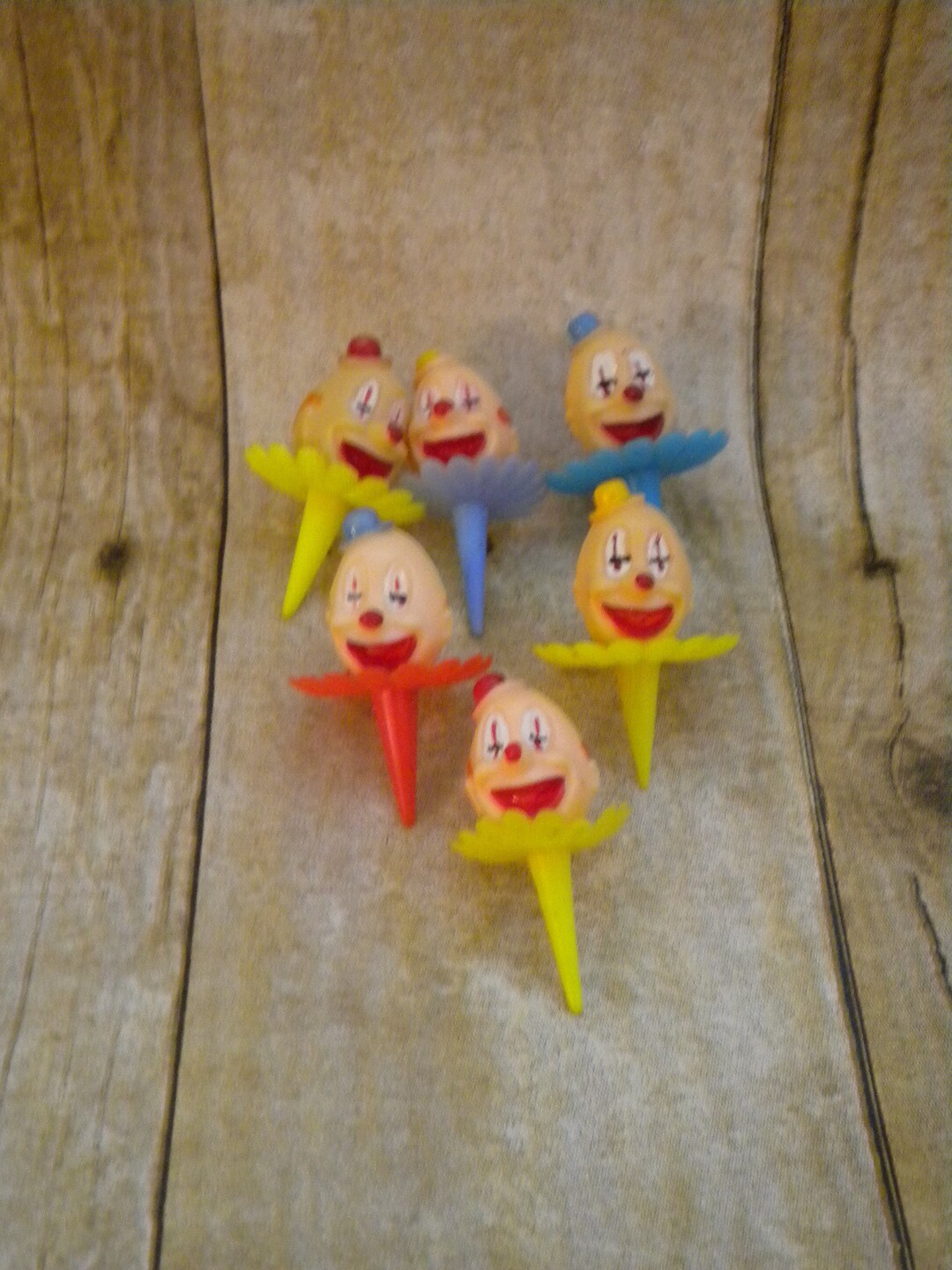 6 Vtg Clown Head Cake Toppers Creepy Plastic Clowns (11) - Etsy