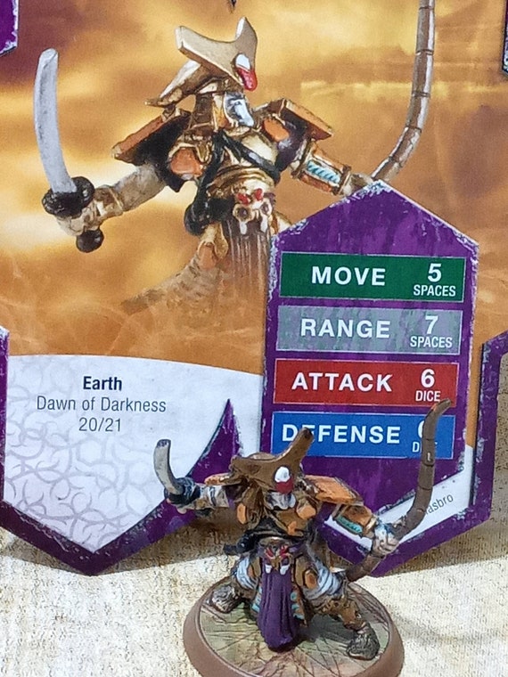 Heroscape Kaemon Awa Earth Dawn of Darkness Card & Figure | Etsy