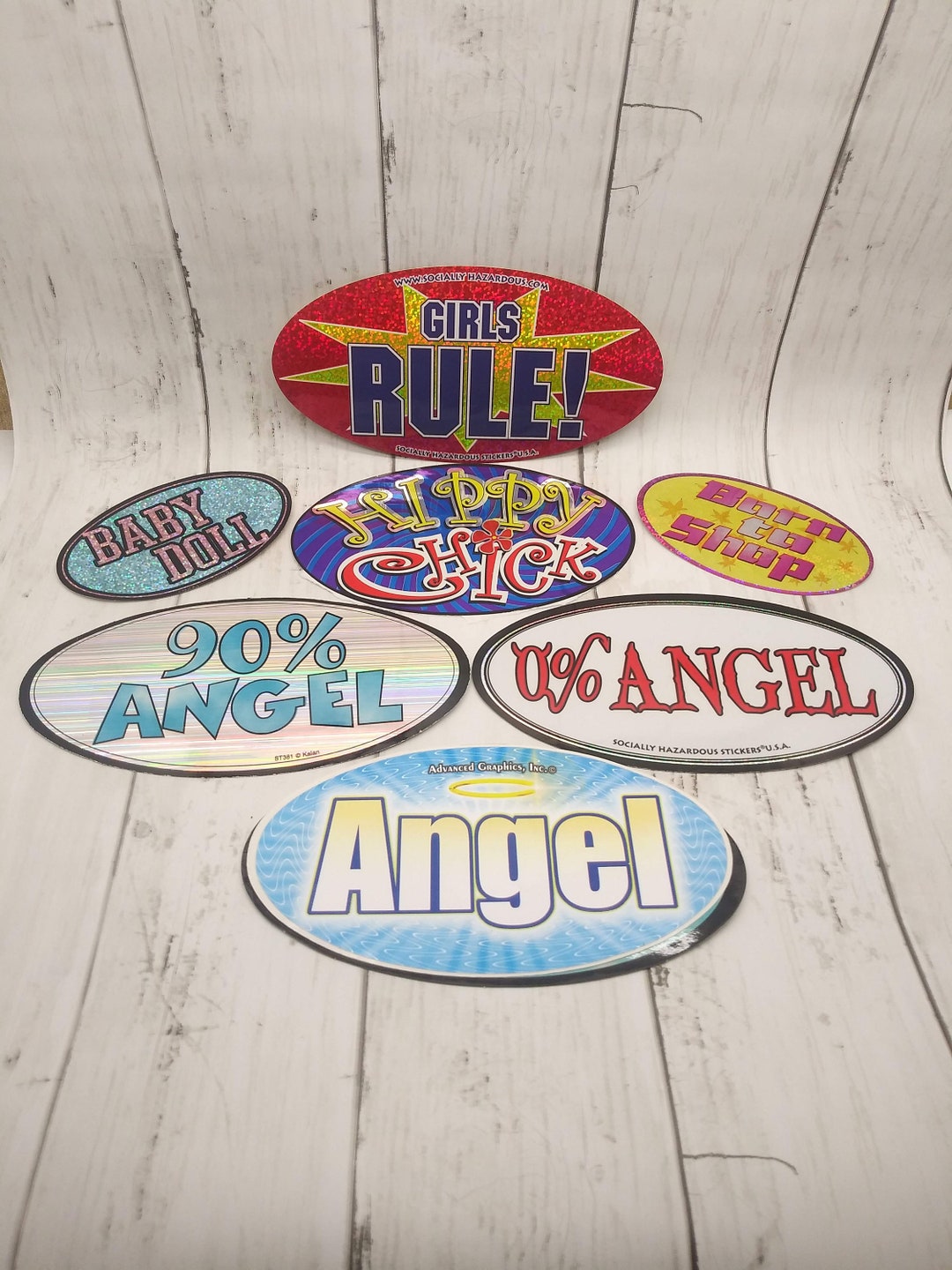 8 Vintage Vinyl Laptop Stickers for Girls 6 Large 2 Medium 1990s Decals ...