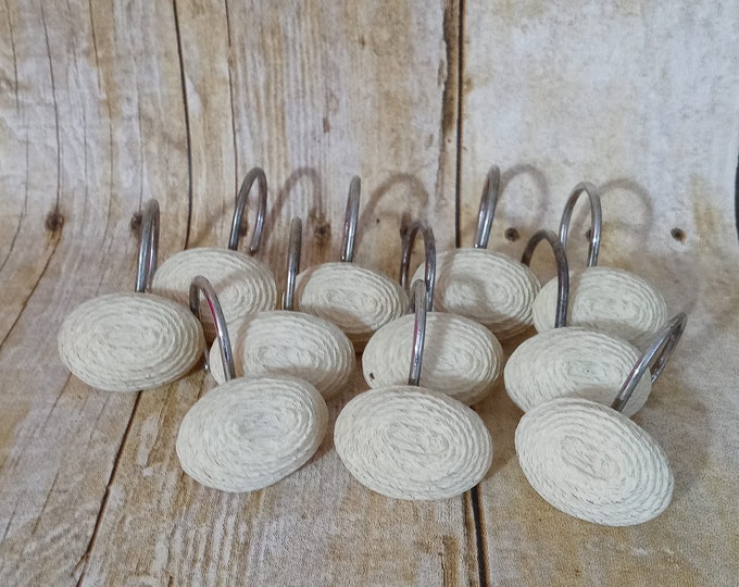 Nautical Rope Shower Curtain Hooks / Rings Set of 12 (J) - Etsy