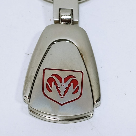 Vintage Dodge Ram Truck Metal Keychain Red and Silver… - Gem