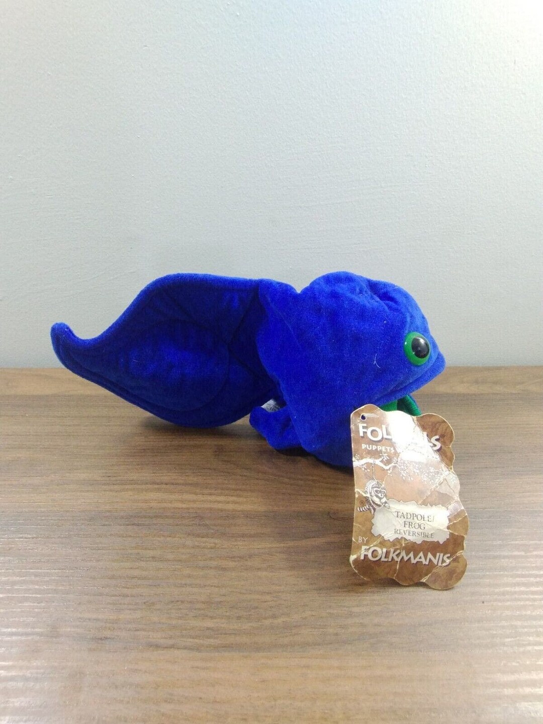 Folkmanis Folktails Green Frog Blue Tadpole Reversible Flip 10 Long Toy ...