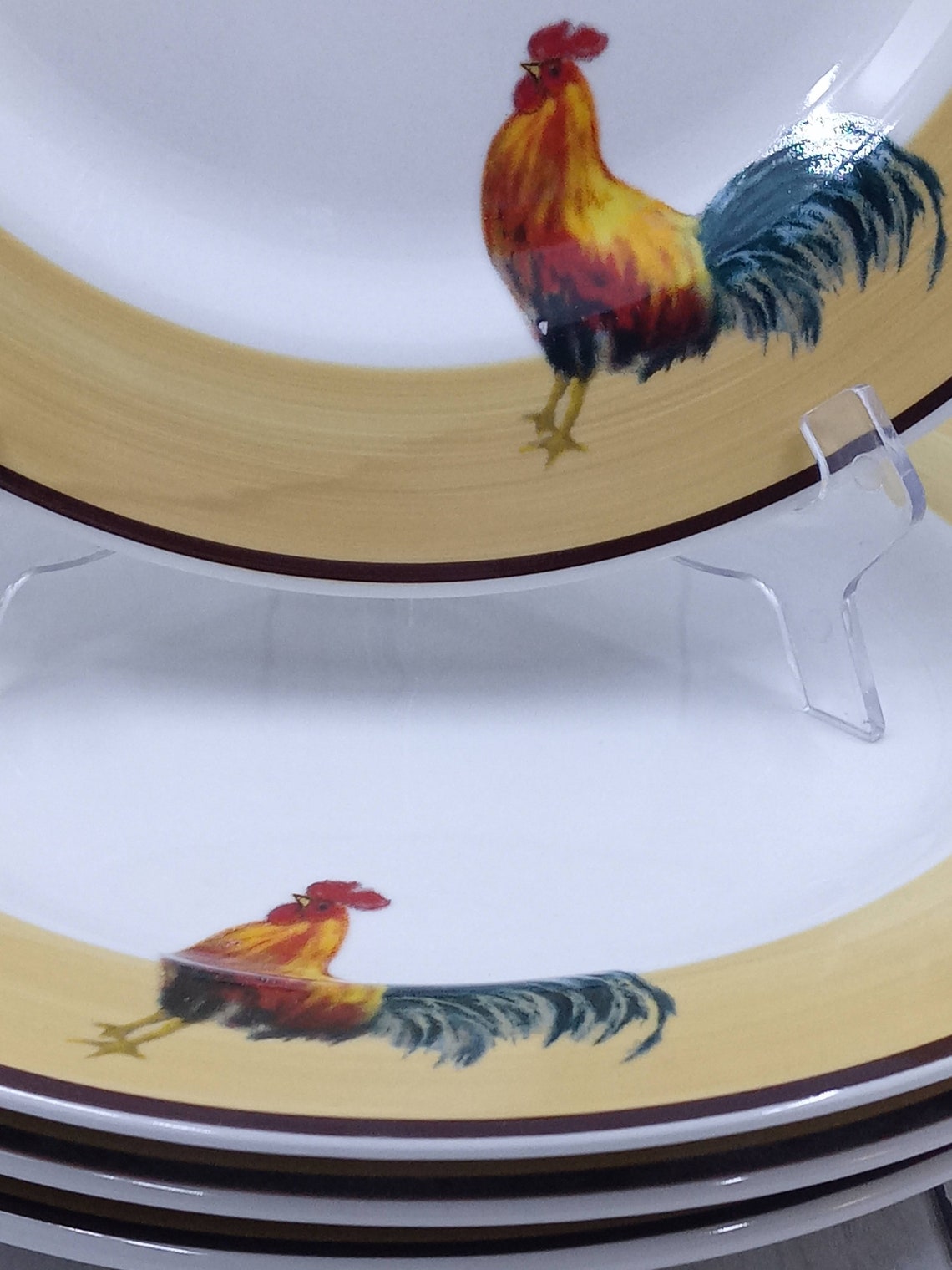 Oneida Casual Settings Sunrise Rooster Salad/ Dessert Plates | Etsy