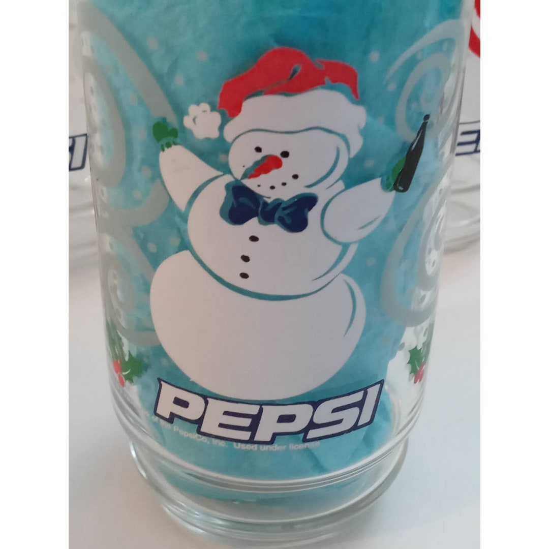 Vintage Christmas Pepsi-cola Frosty the Snowman Glass Set of 3 Holiday ...