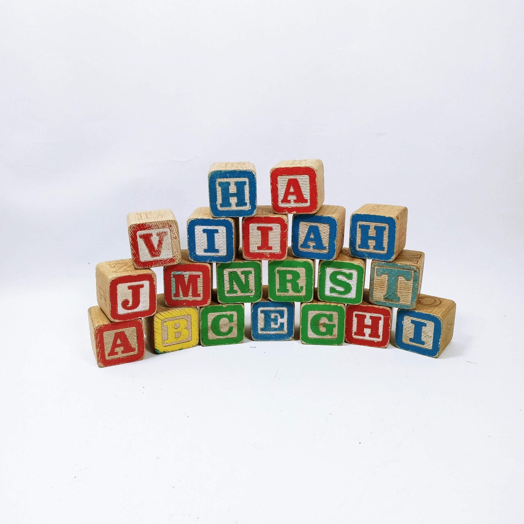 Vintage Wood ABC Blocks 20 Assorted Pieces Not a Complete Set mt1 - Etsy