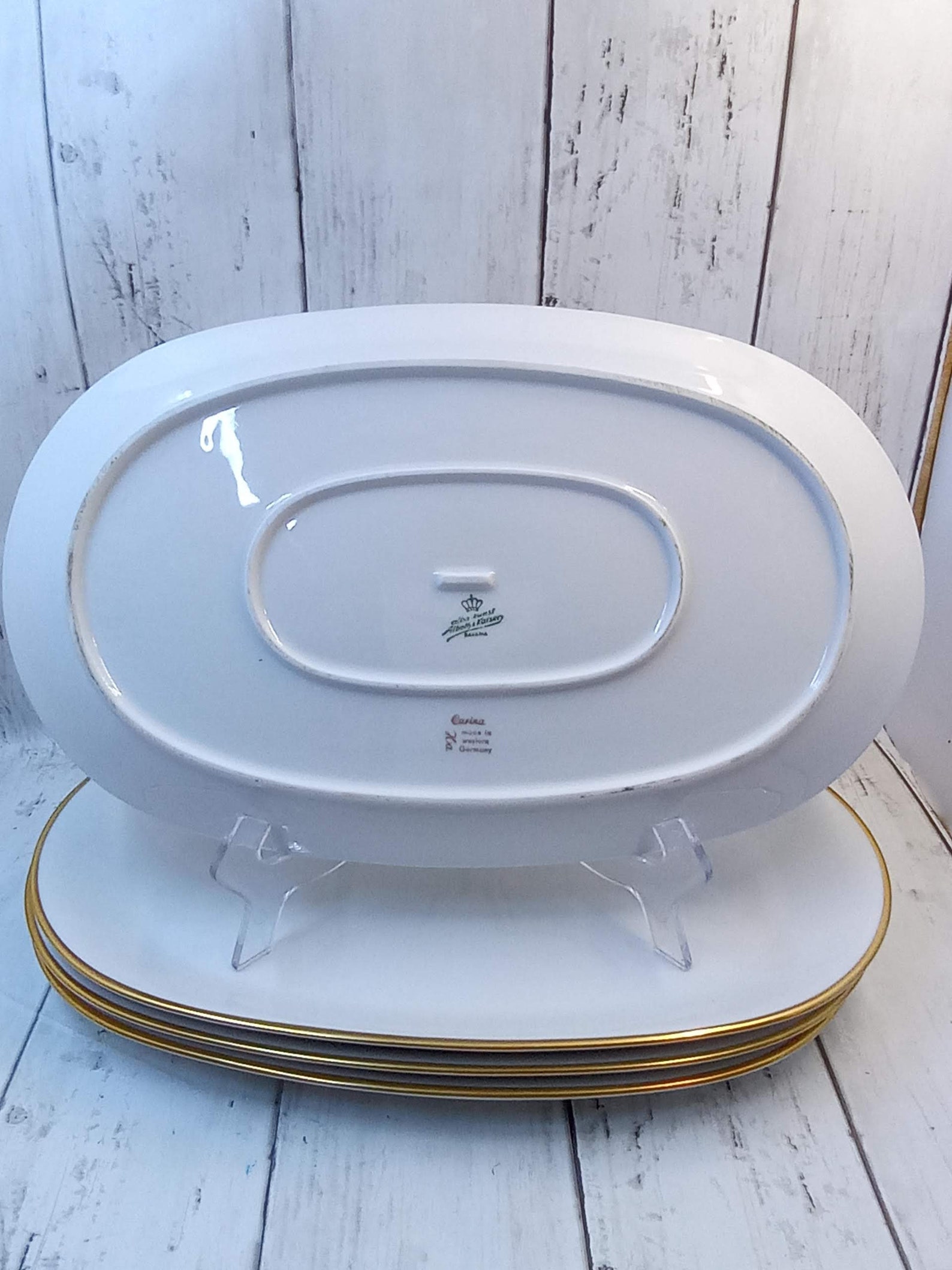 Vintage Oblong Dinner Plates Alka Kunst Aboth & Kaiser Bavaria | Etsy