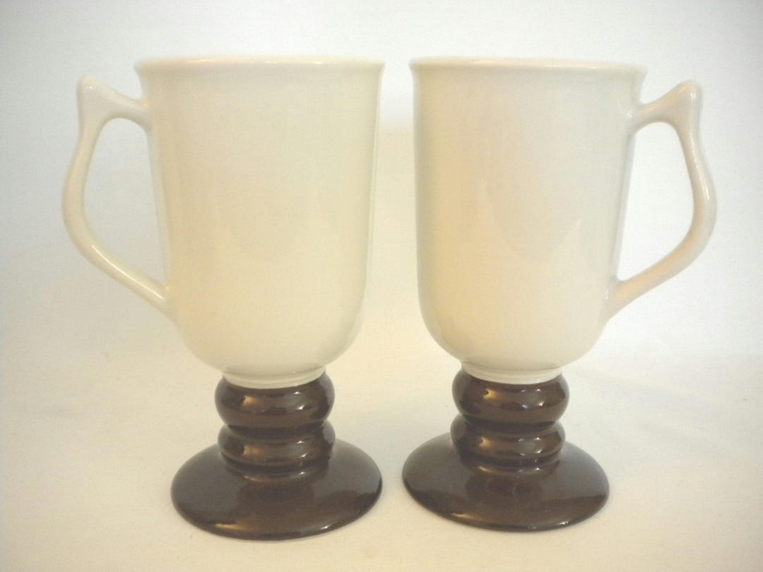 Vintage Hall Irish Creme Coffee Mugs Set of 2 Cream and Brown Made in ...