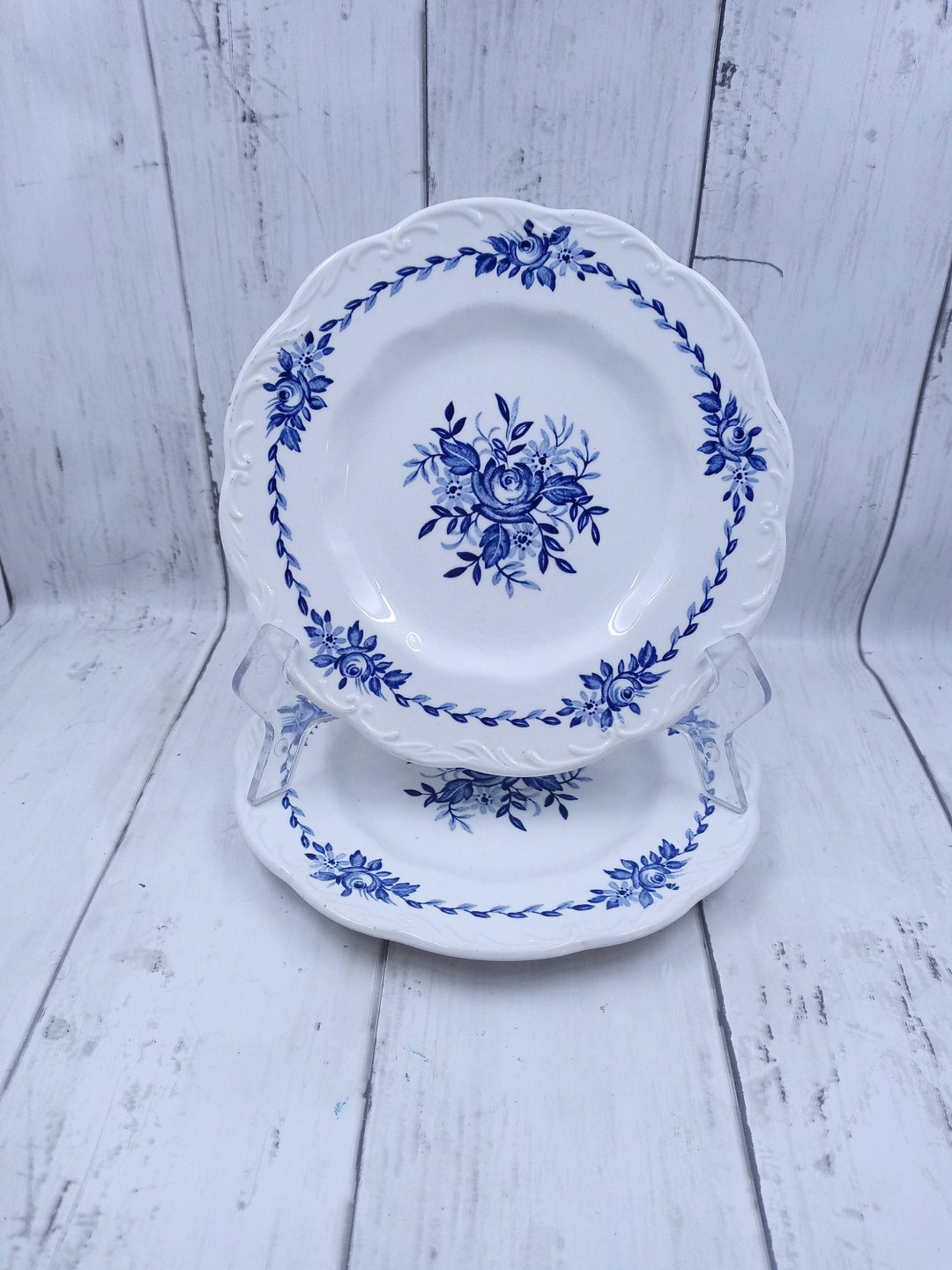 Dresden Blue Dessert Plates Set of 2 J&G Meakin Ltd English Ironstone ...