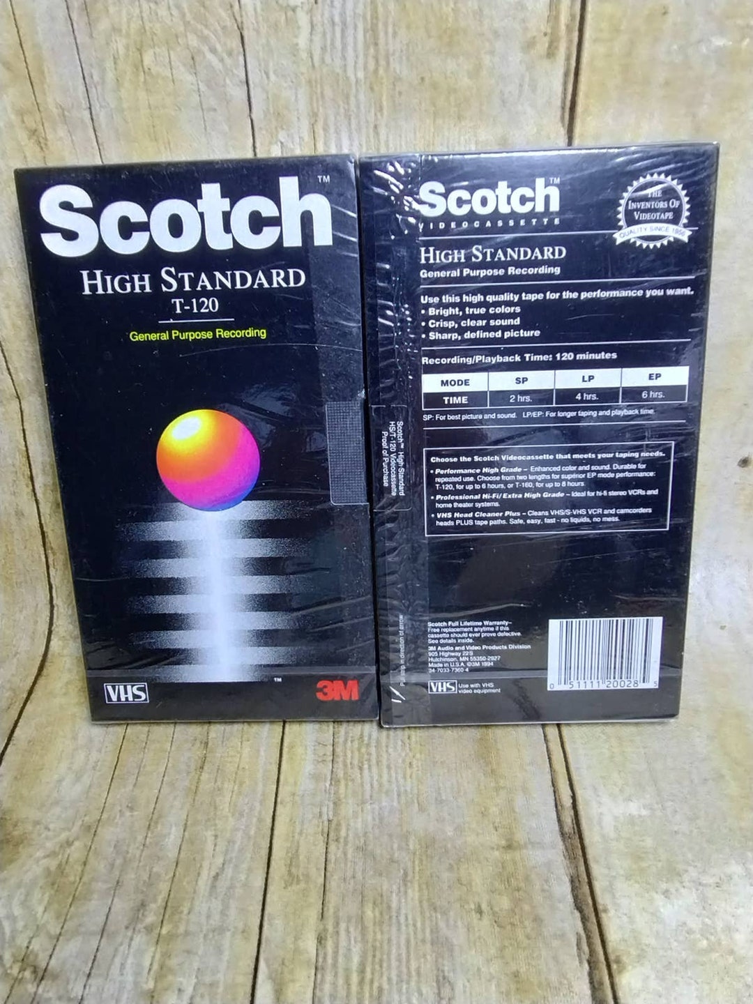 2 Scotch VHS Blank Cassettes T-120 HS 3M Tapes Premium NOS (hsu) - Etsy