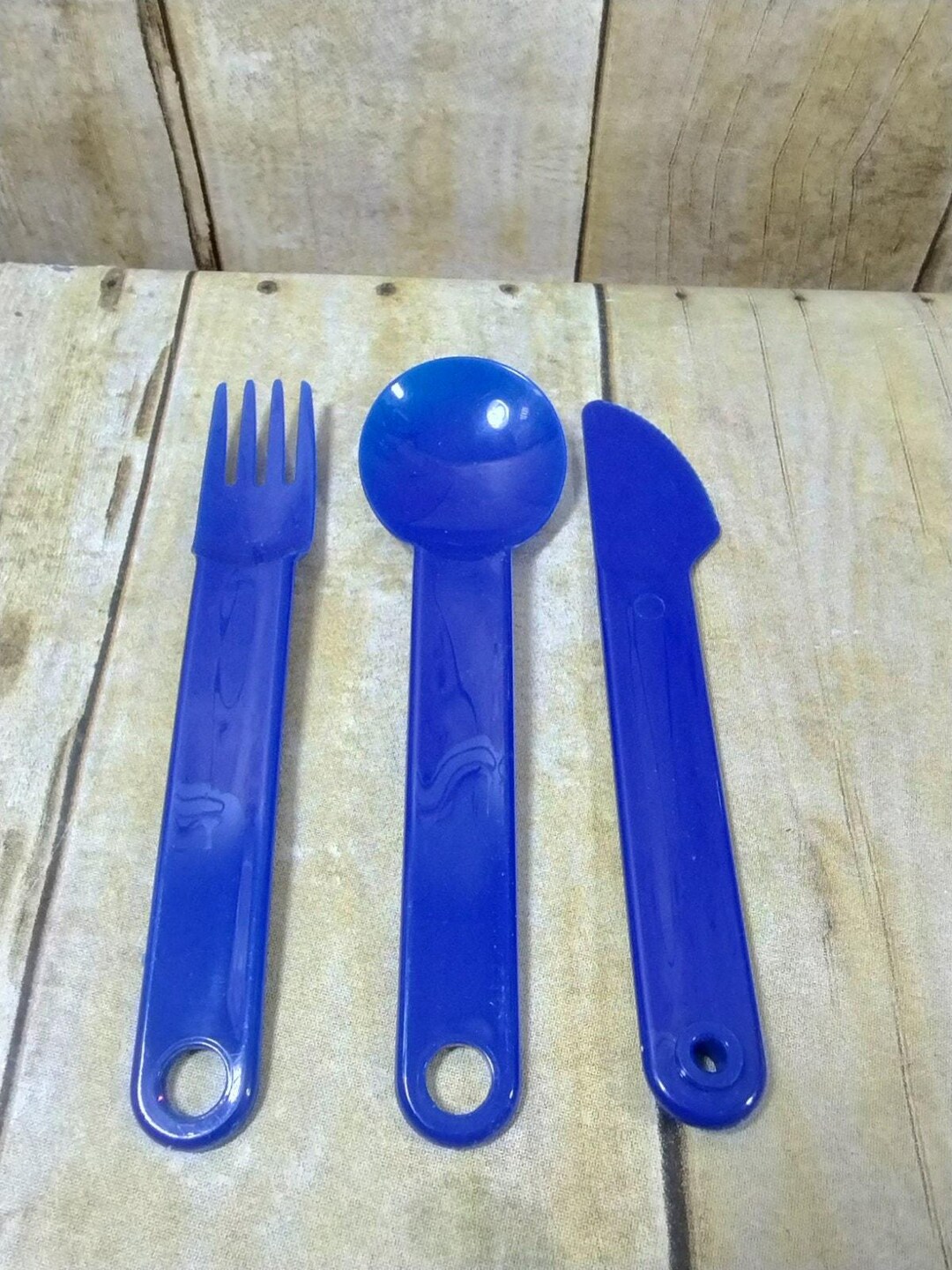 Tupperware Snap-together Utensils Cutlery Fork Knife Spoon Set On-the ...