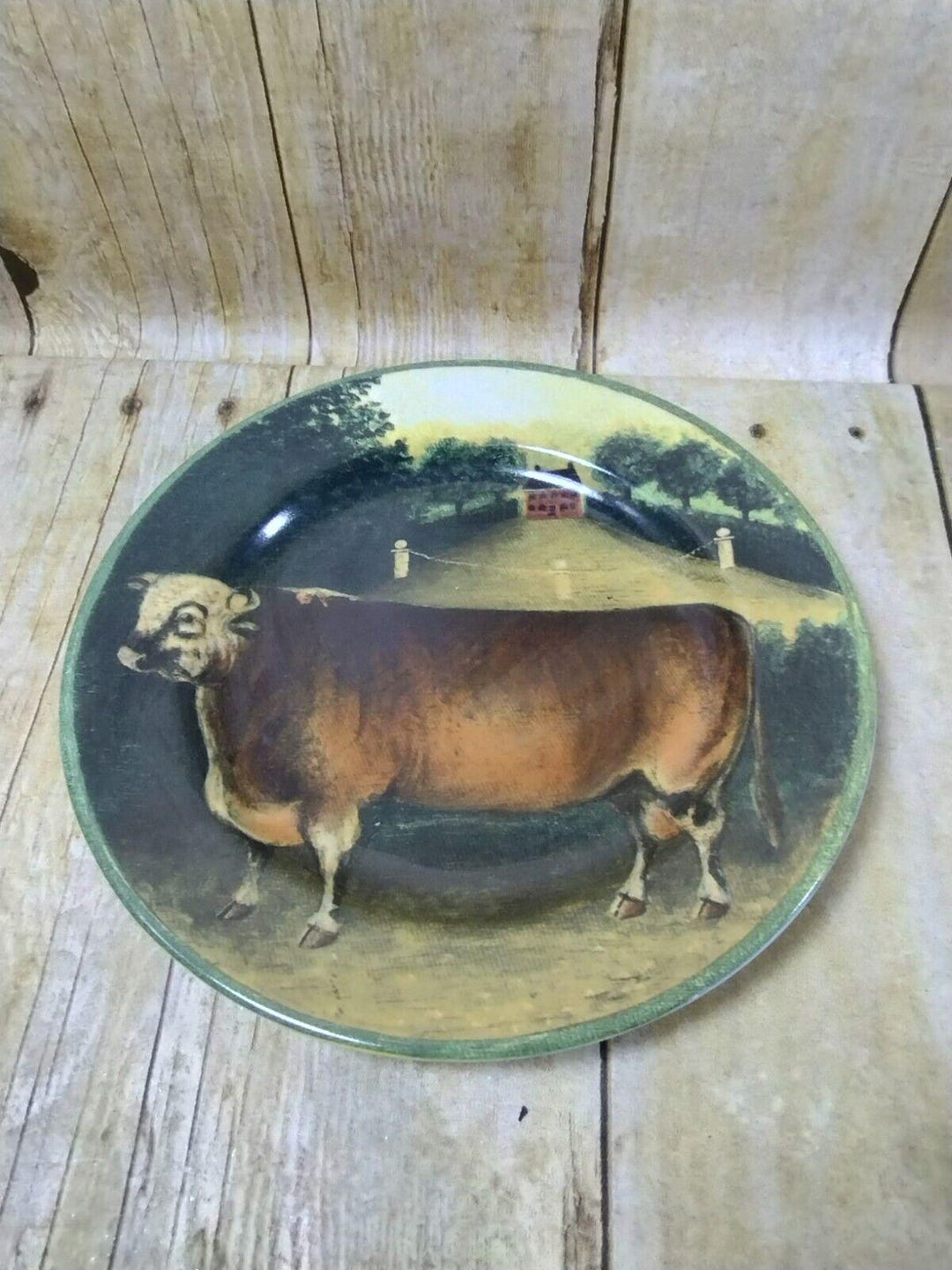 Block Country Farm 8" Luncheon Plates - EUC - Cow - Etsy