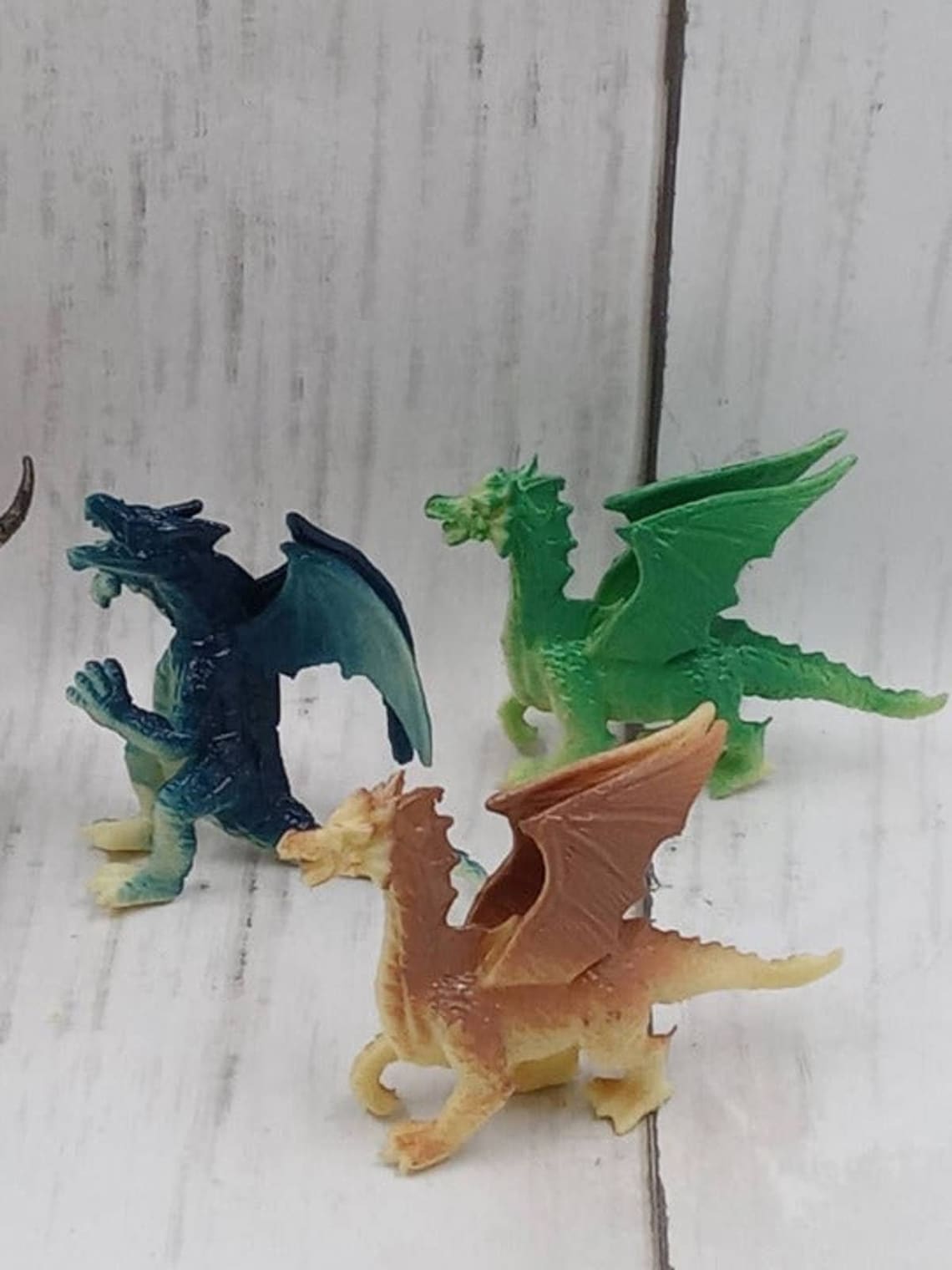 Mini Dragon Toy Play Figures Set of 7 - Etsy