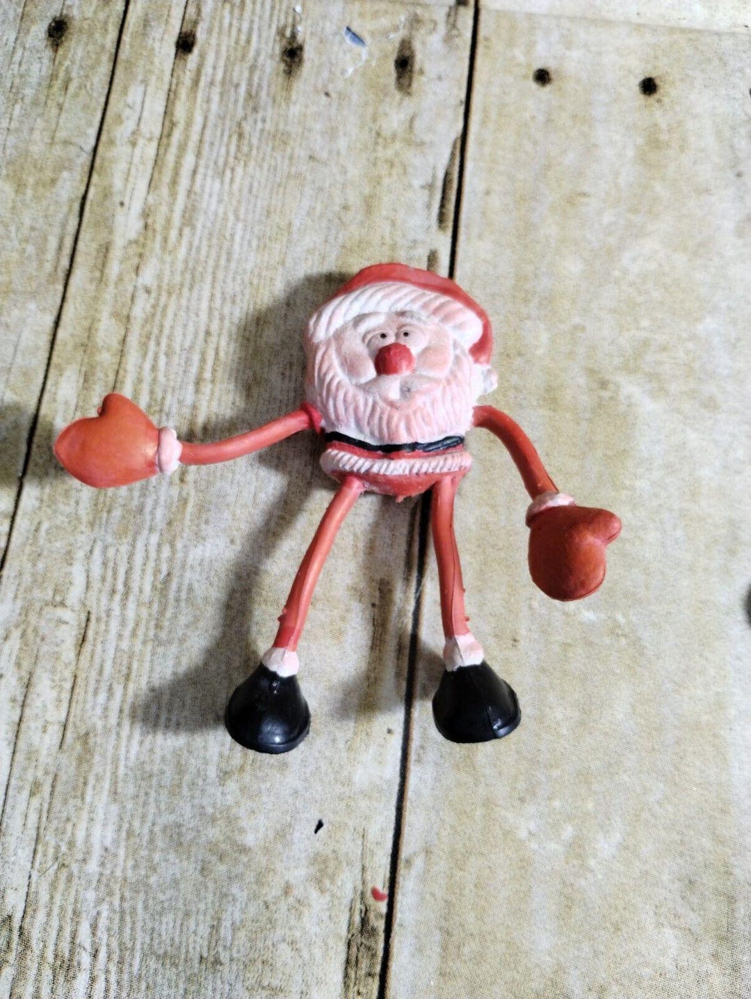 Vtg Creepy Bendy Bendable Santa Claus Saint Nick Christmas Figure Toy 4 ...