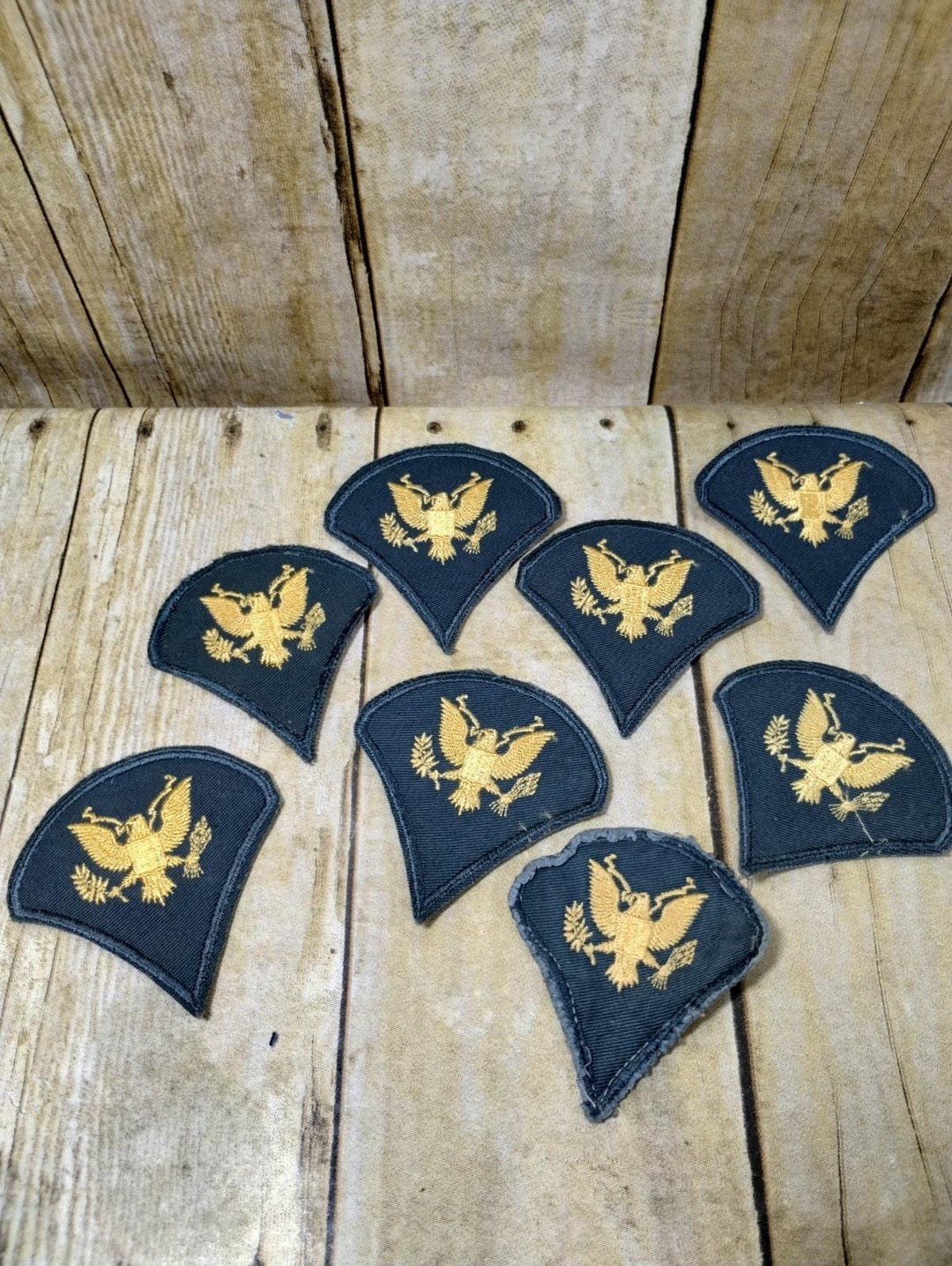 8 US Army Specialist Rank Patch Green With GOLD Eagle Vietnam Vintage ...