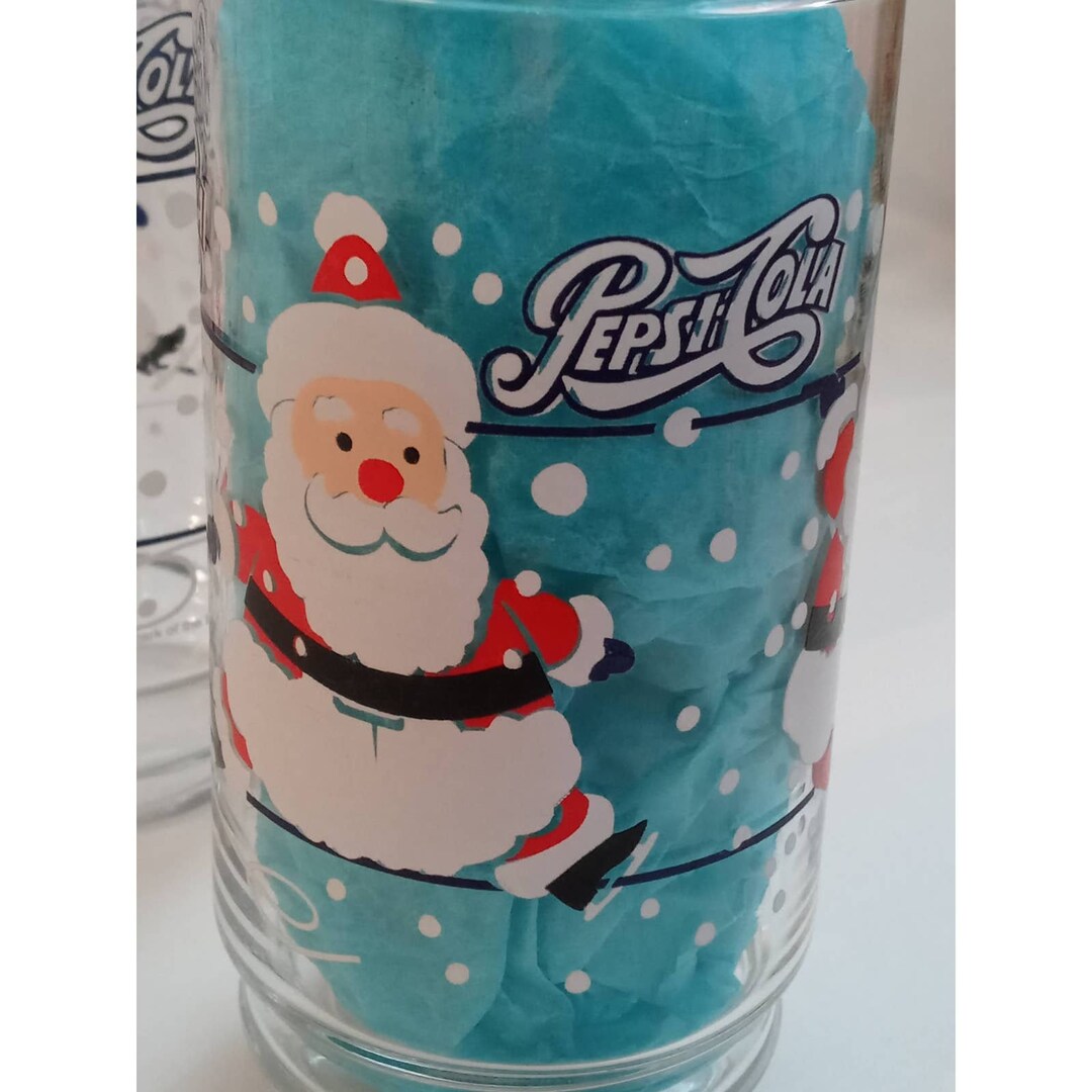 Vintage Christmas Pepsi-cola Santa Claus Glasses Set of 4 Holiday ...