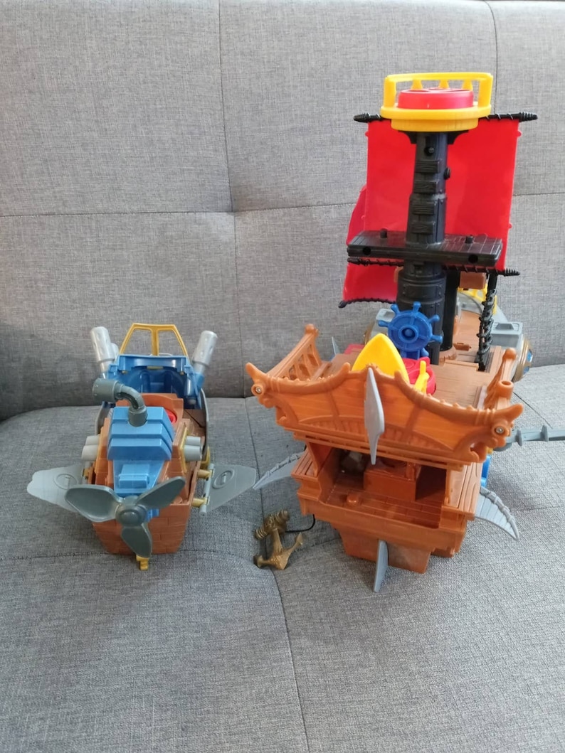 Imaginext Pirate Shark Pirate Ship & Submarine Set of 2 - Etsy