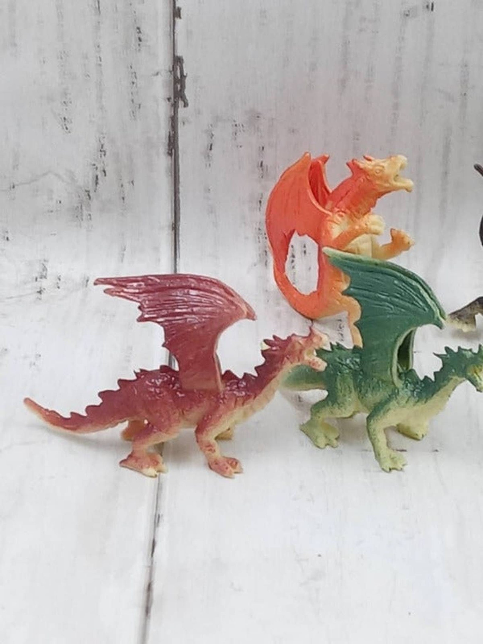 Mini Dragon Toy Play Figures Set of 7 - Etsy