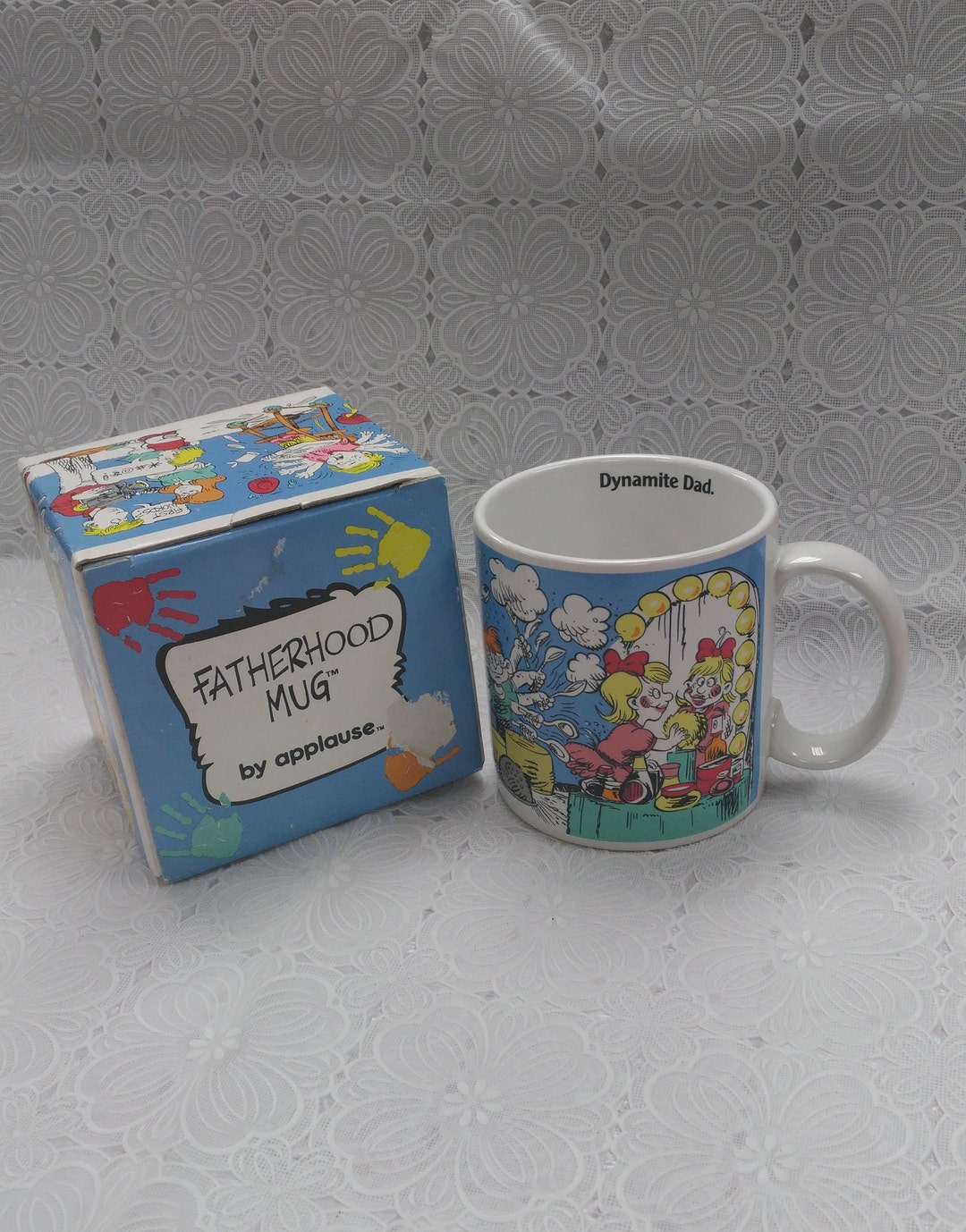 Vintage Applause Fatherhood Mug Dynamite Dad 1989 Fathers Day Gift New ...