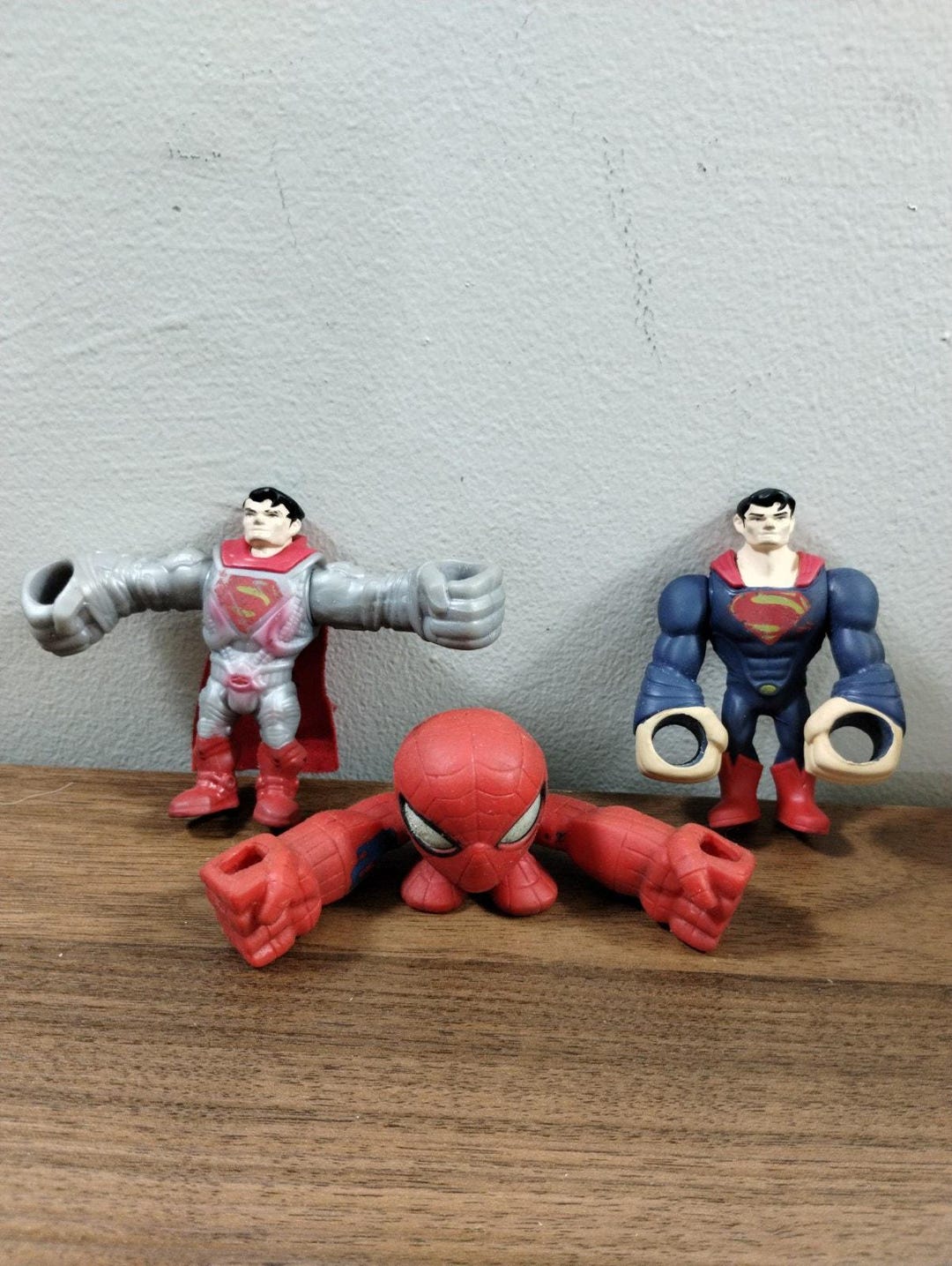 3 Vtg Superman & Spider-man Rubber Figures DC Comics, Mattel - Etsy