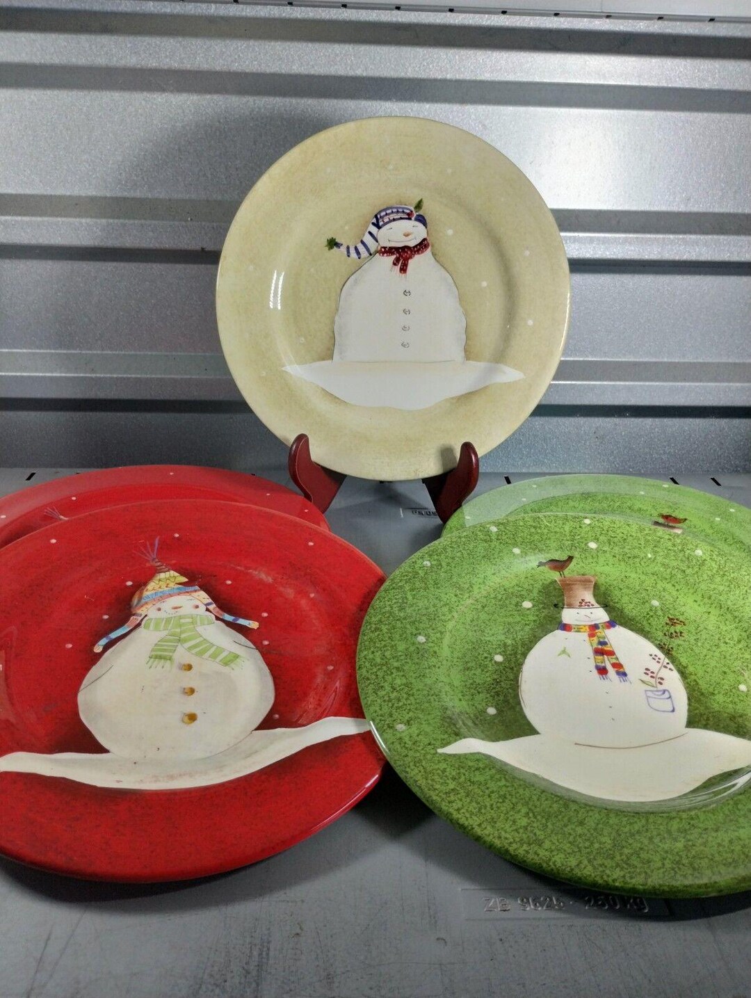 Sakura Oneida Snowmates Snowman 5 Dinner Plates 11 Christmas D. Taylor ...