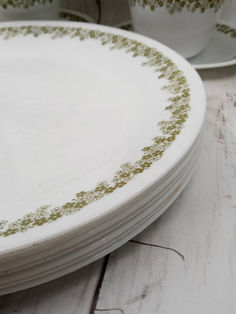 Vintage Corelle Spring Blossom Dinnerware Green & White Floral | Etsy