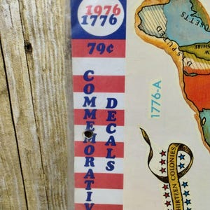 Vtg the Thirteen Colonies Map Meyercord Commemorative Decals Compass - Etsy