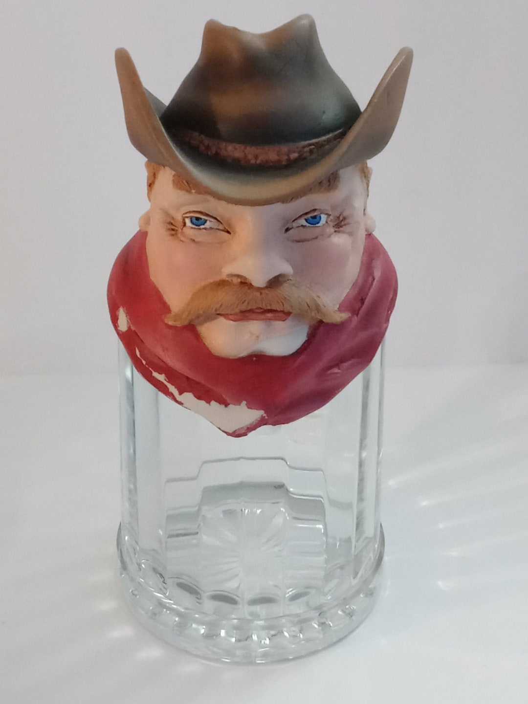 Vintage ALWE Cowboy Beer Stein W. Germany Heavy Glass Mug (shelf) - Etsy