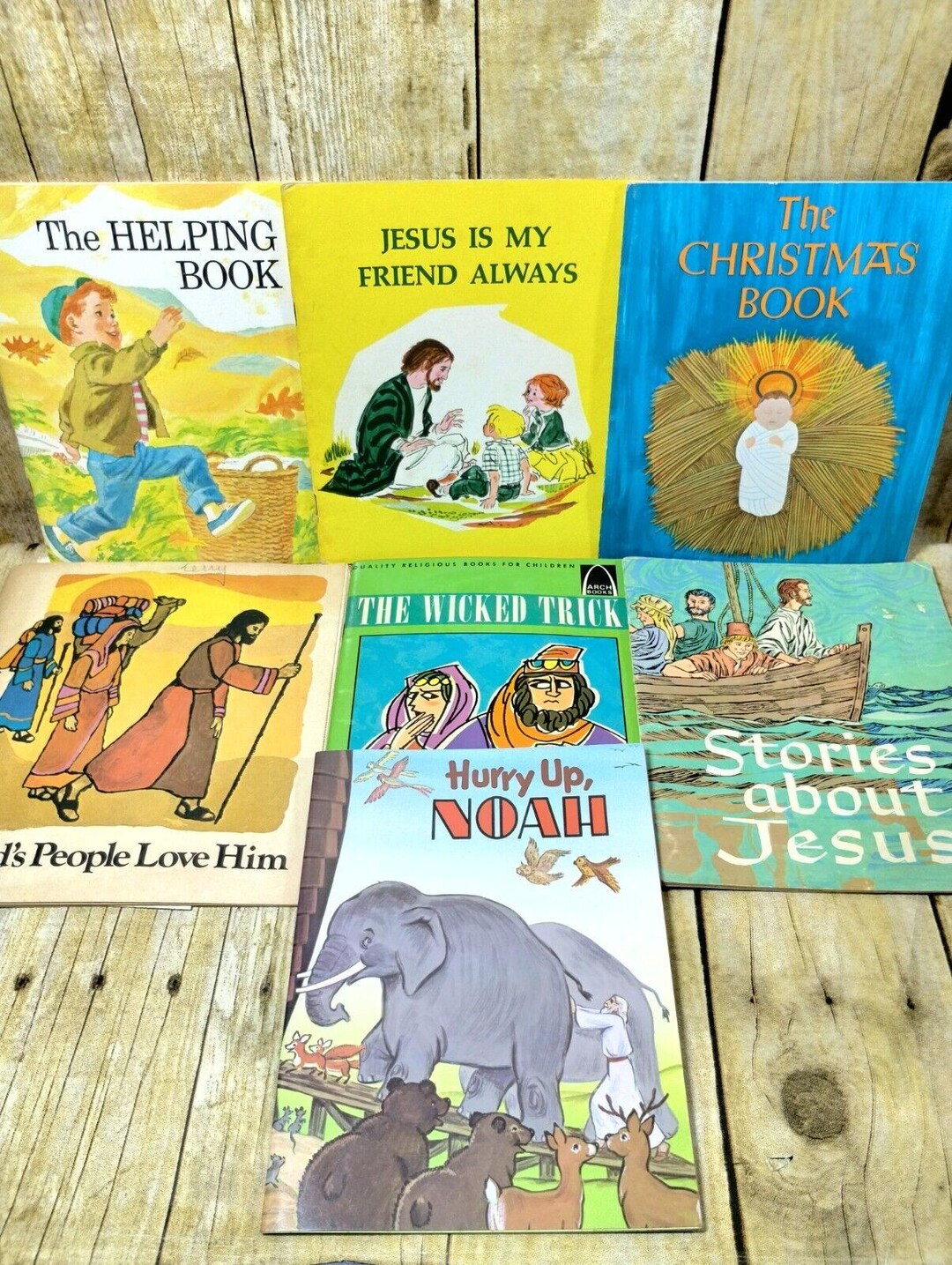 Lot of 7 Christian Children Bible Prayer Faith Jesus Stories Religious ...