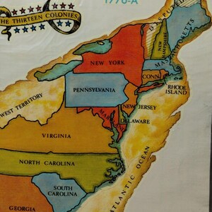 Vtg the Thirteen Colonies Map Meyercord Commemorative Decals Compass - Etsy