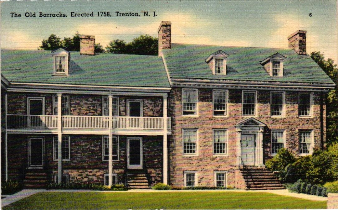 The Old Barracks Erected 1758 Trenton New Jersey Vintage Military ...