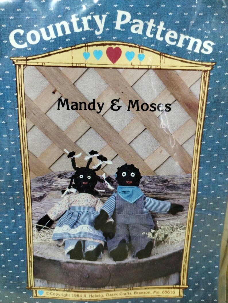Vtg Mandy & Moses Sewing Craft Pattern Couple 10" Tall Heritage ...