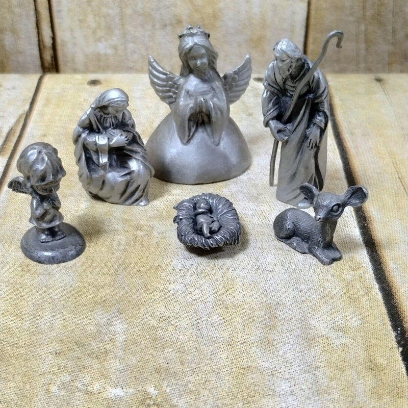 Pewter Nativity Set - Etsy