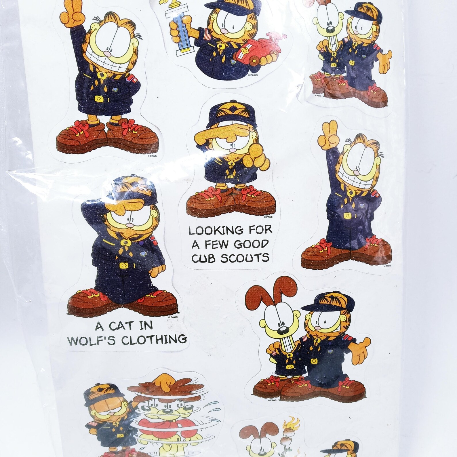 Vintage Garfield Odie Boy Scouts Stickers Scout Stuff Camping - Etsy