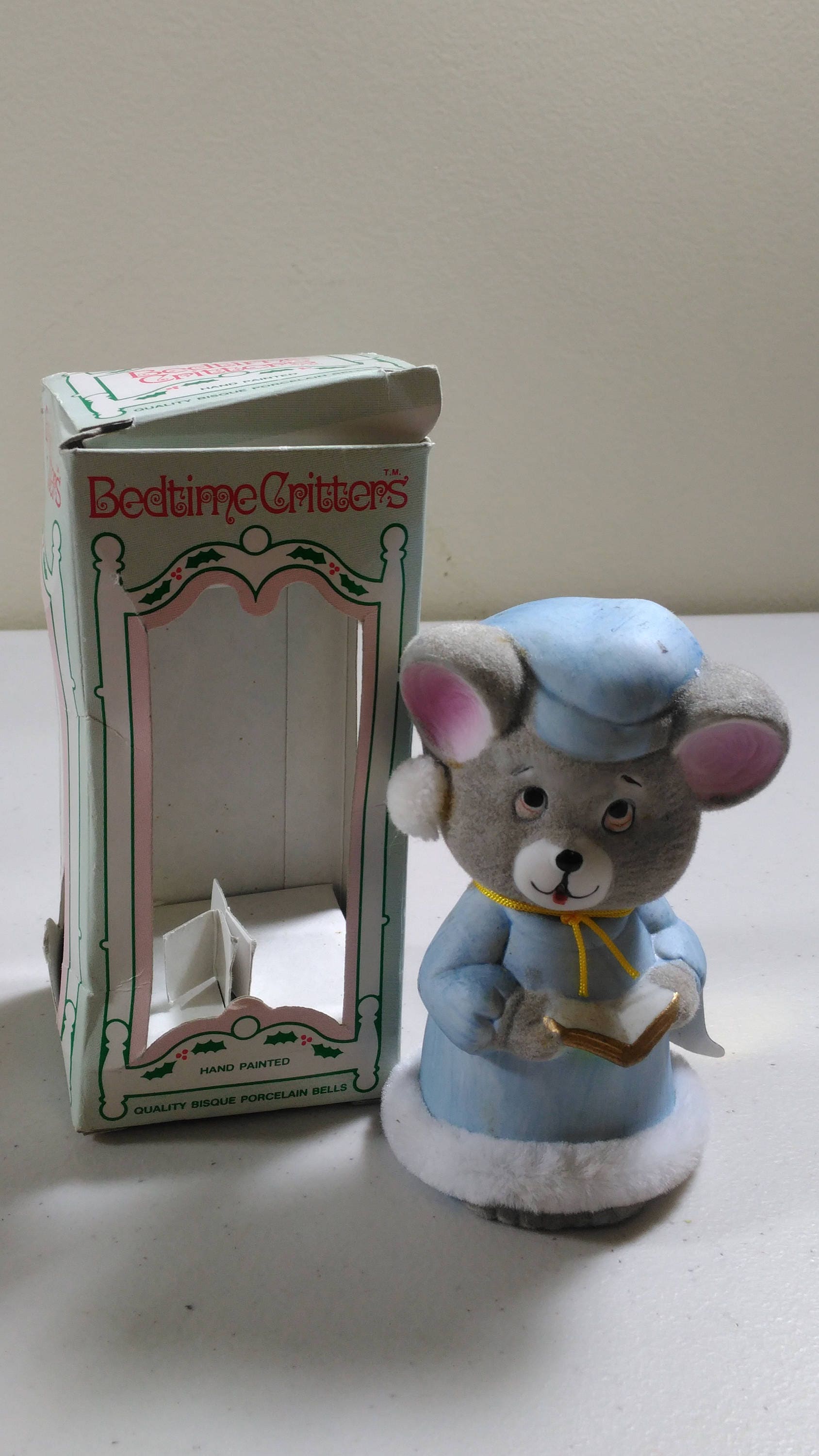 Jasco Bedtime Critters Bell Mouse in Night Cap and Gown Hand | Etsy