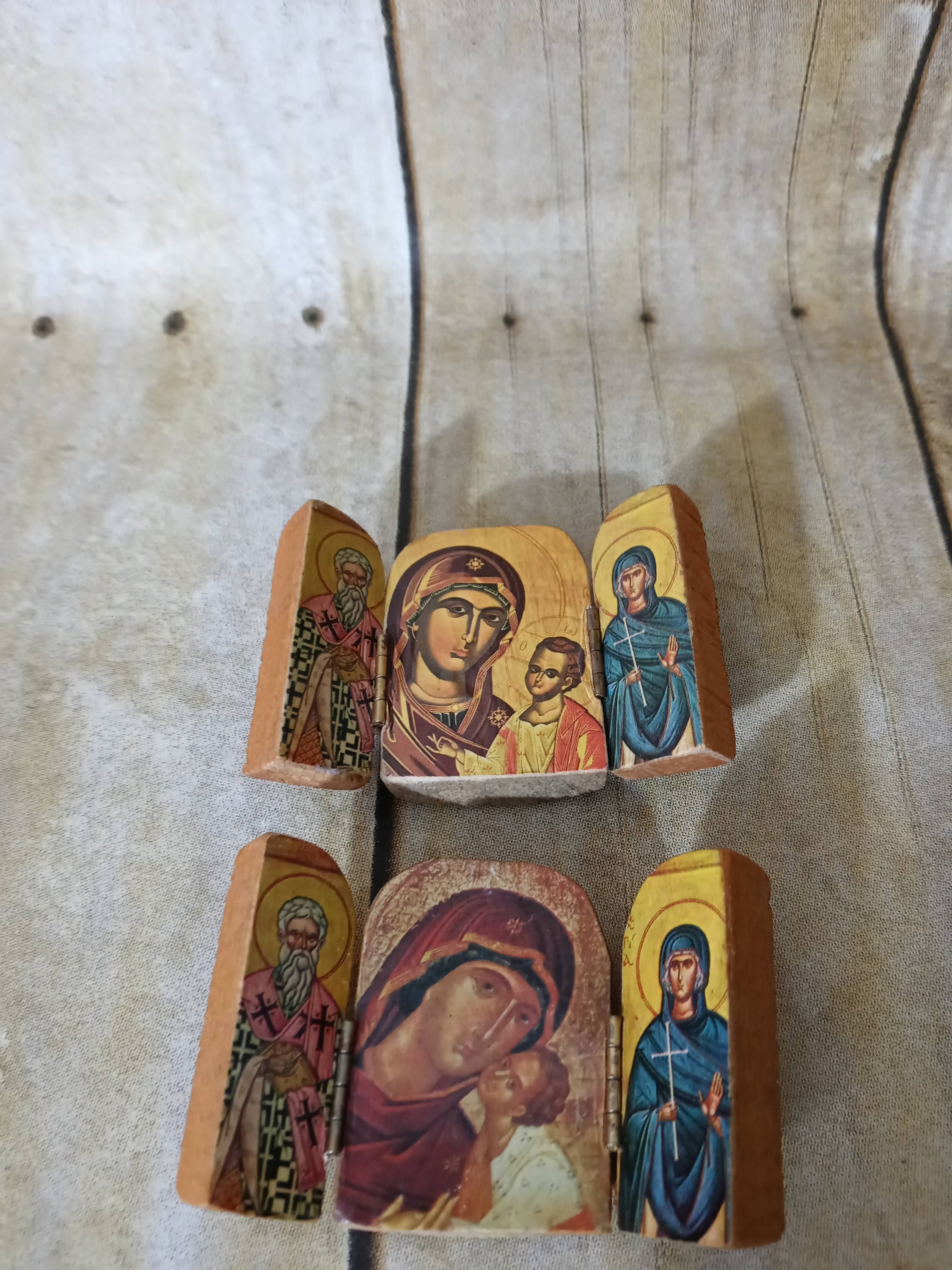 Vintage Wood Russian Orthodox Triptych & Diptych Set of 7 | Etsy