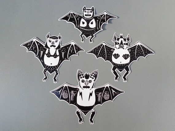 Bats Sticker Pack Creatures of the Underworld Bat Gang | Etsy