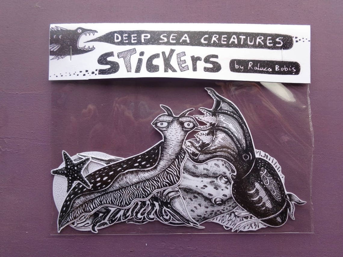 Sticker Pack Deep Sea Creatures 10 Stickers - Etsy