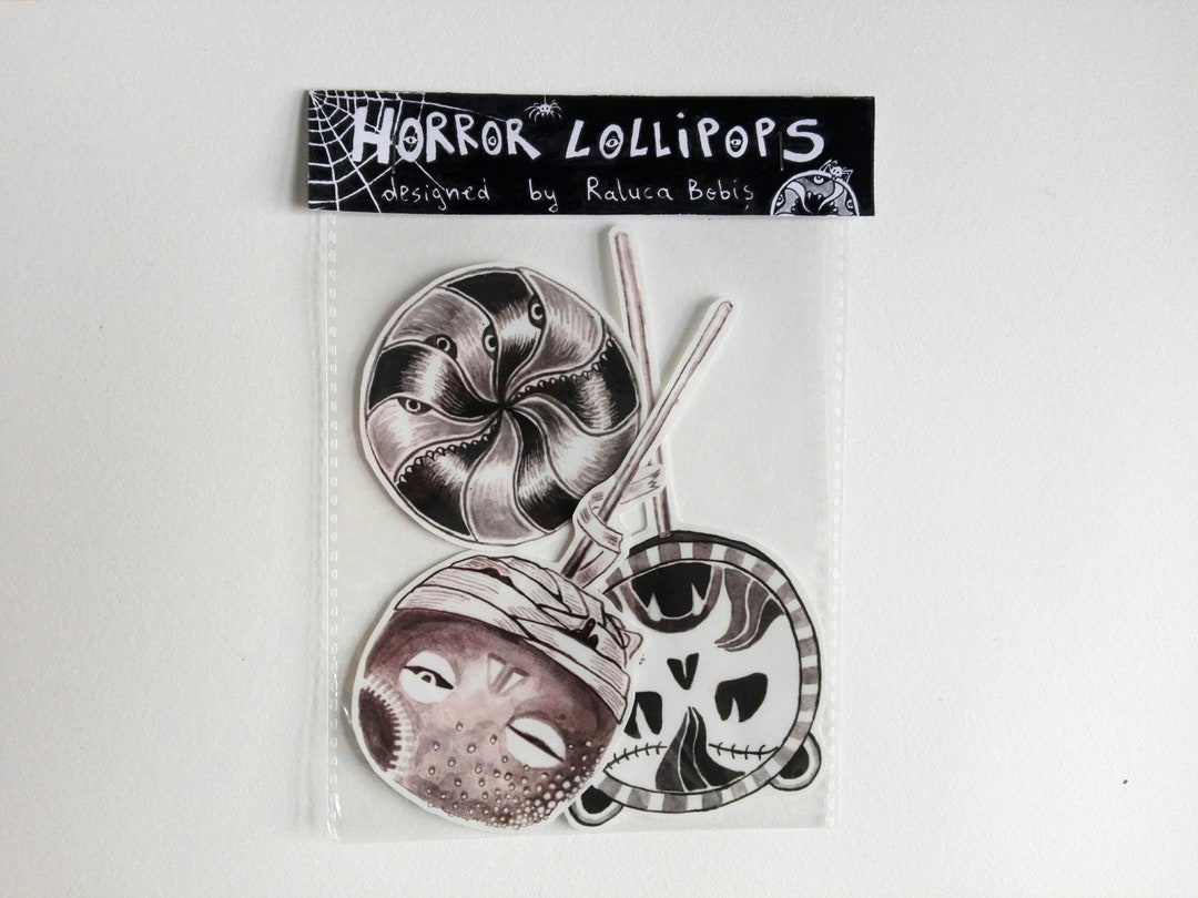 Horror Lollipops, Halloween Sticker Pack - Etsy