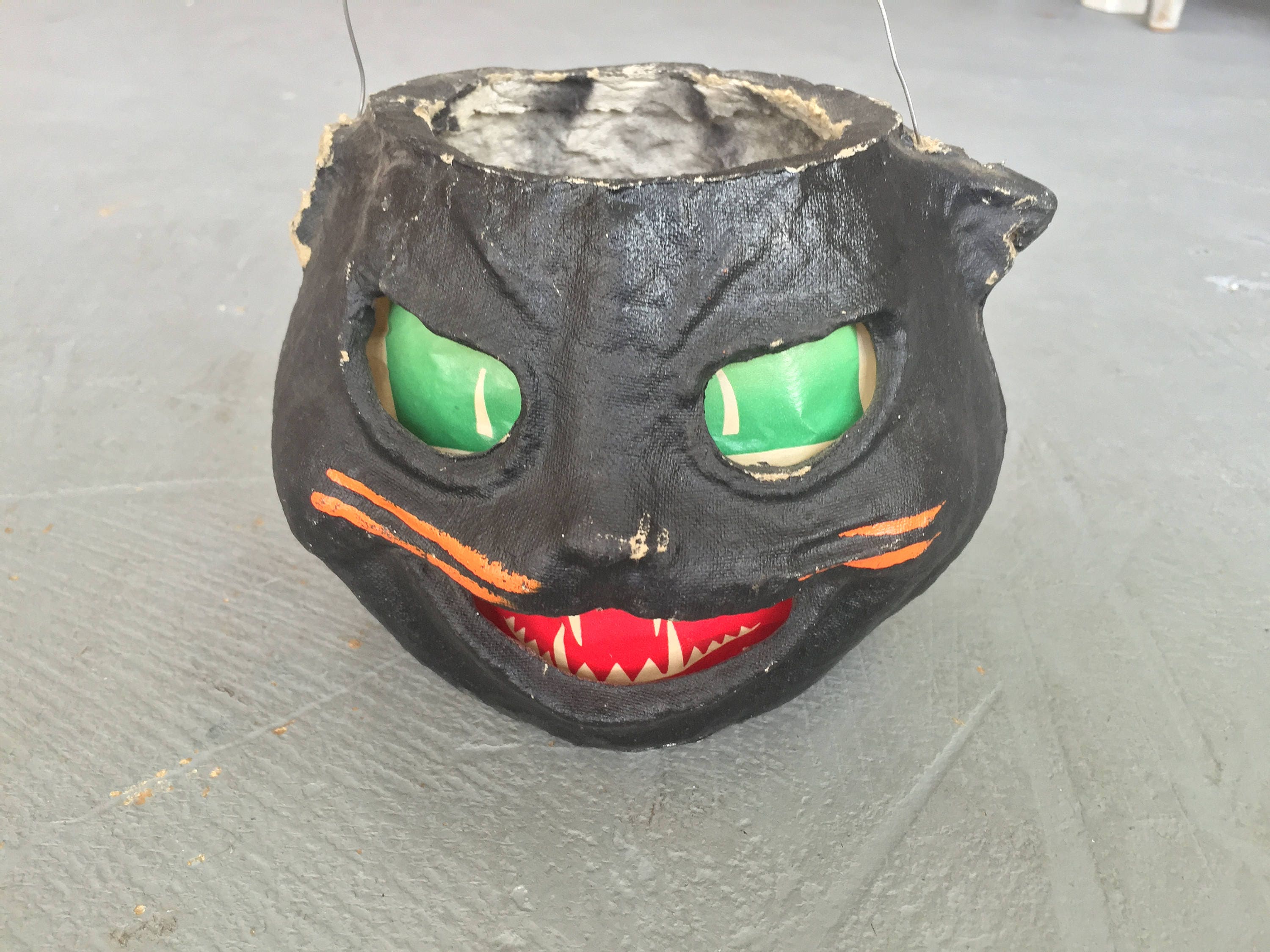 Vintage 1940s Halloween Black Cat Jack O' Lantern | Etsy