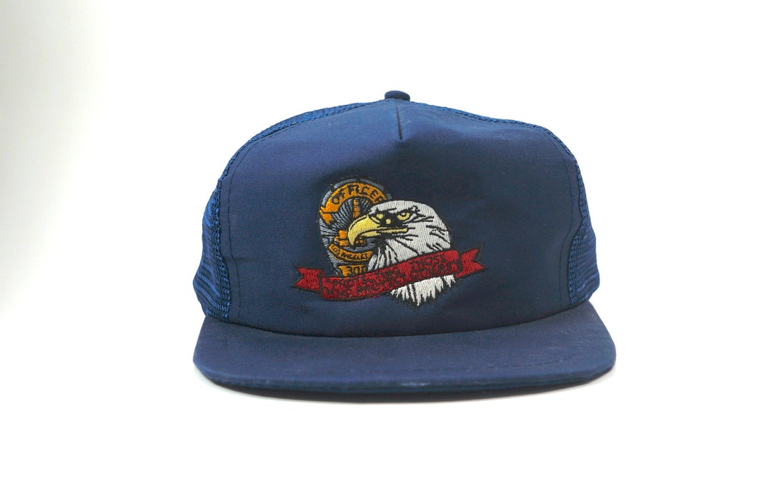 Vintage Officer Los Angeles Trucker Hat || Embroidered Bald Eagle ...