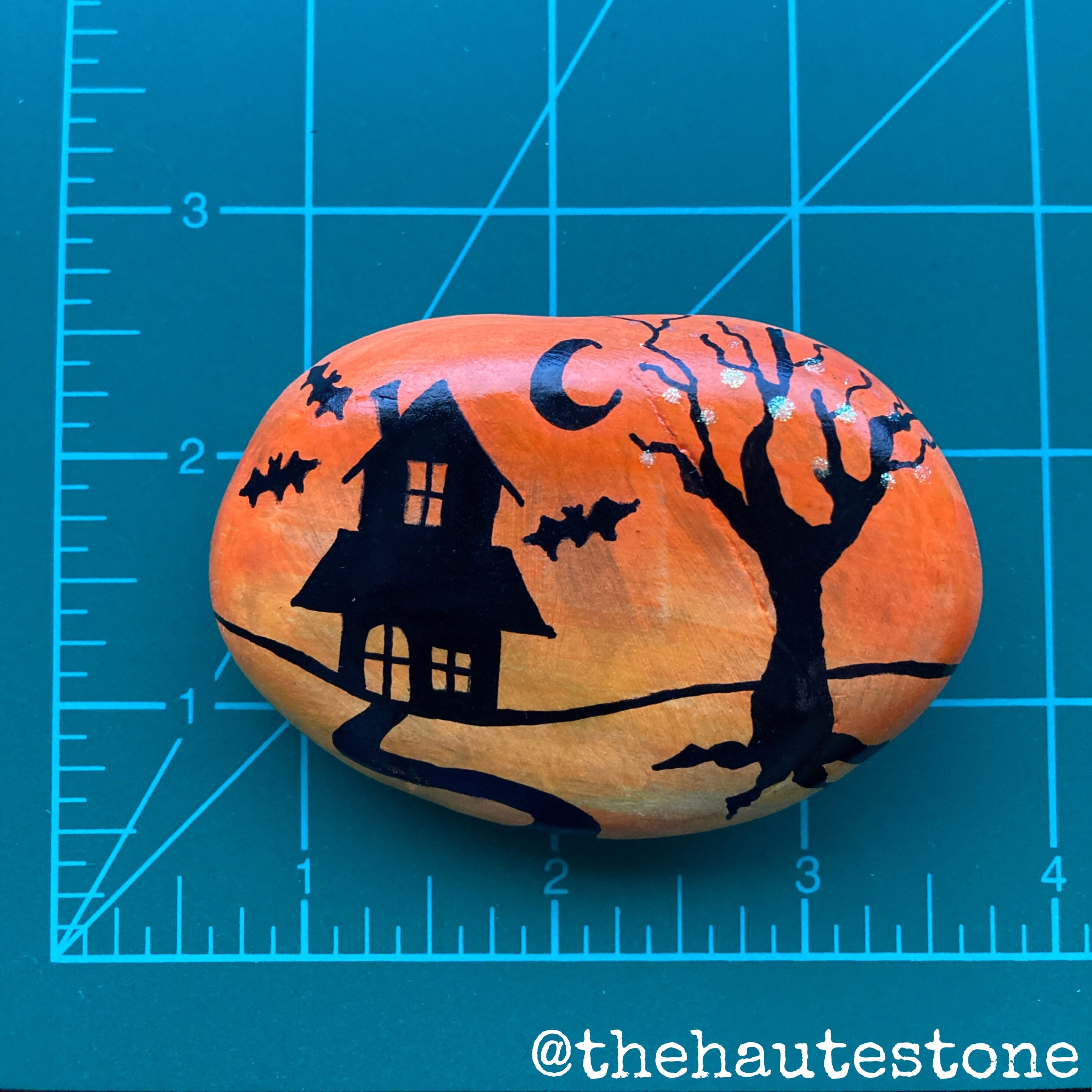 Spooky Halloween Theme Painted Stone - Etsy