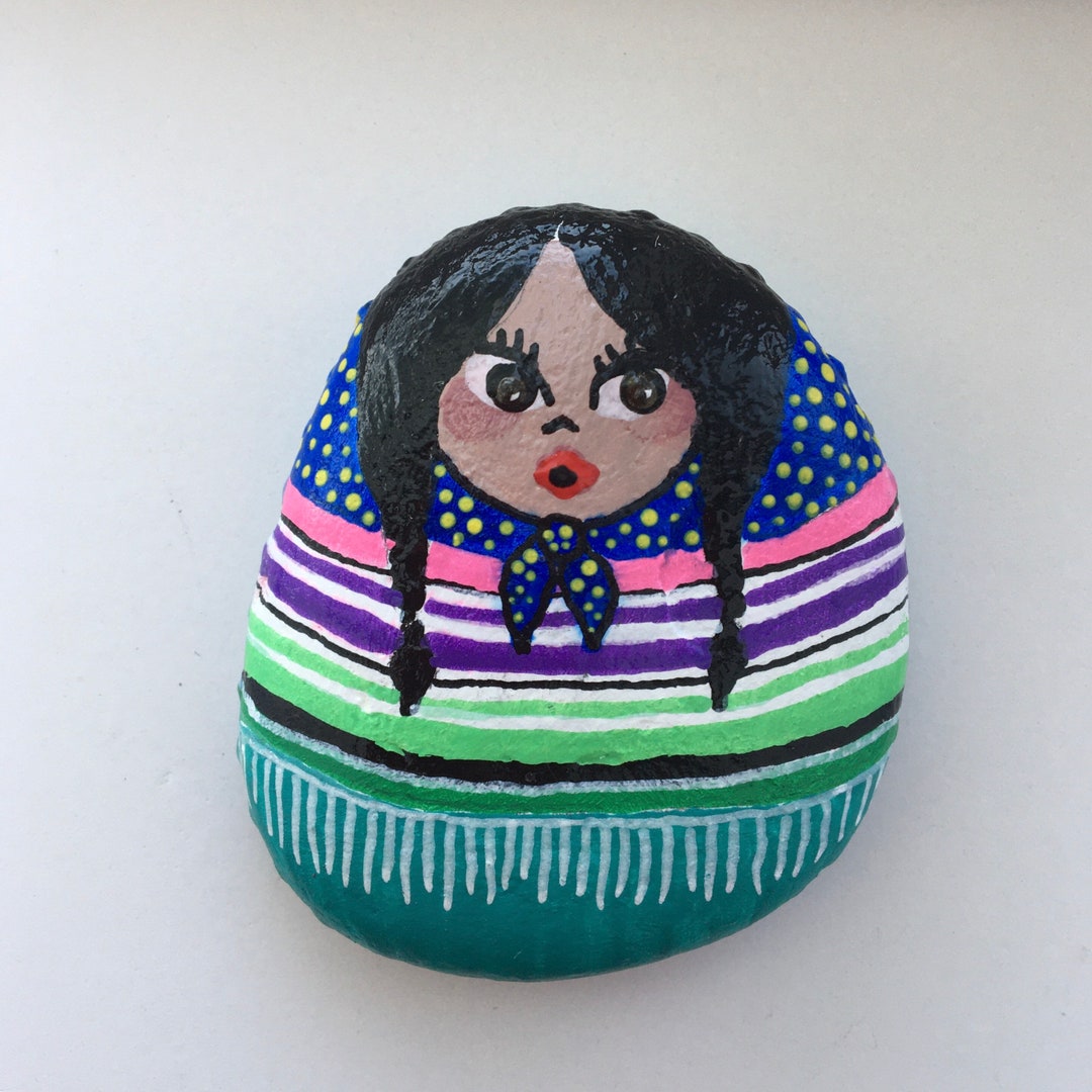 Babushka Matryoshka Doll Hand Painted Stone - Etsy