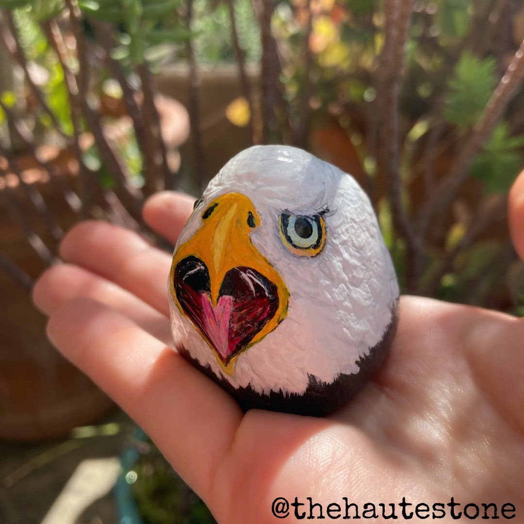 Eagle Hand-painted Stone - Etsy