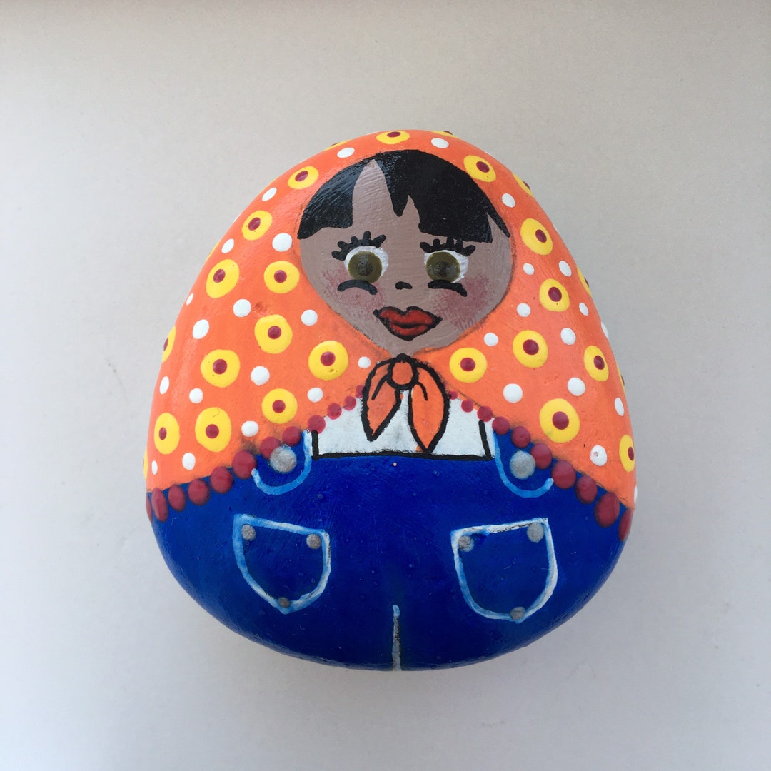 Babushka Matryoshka Doll Hand Painted Stone - Etsy Hong Kong