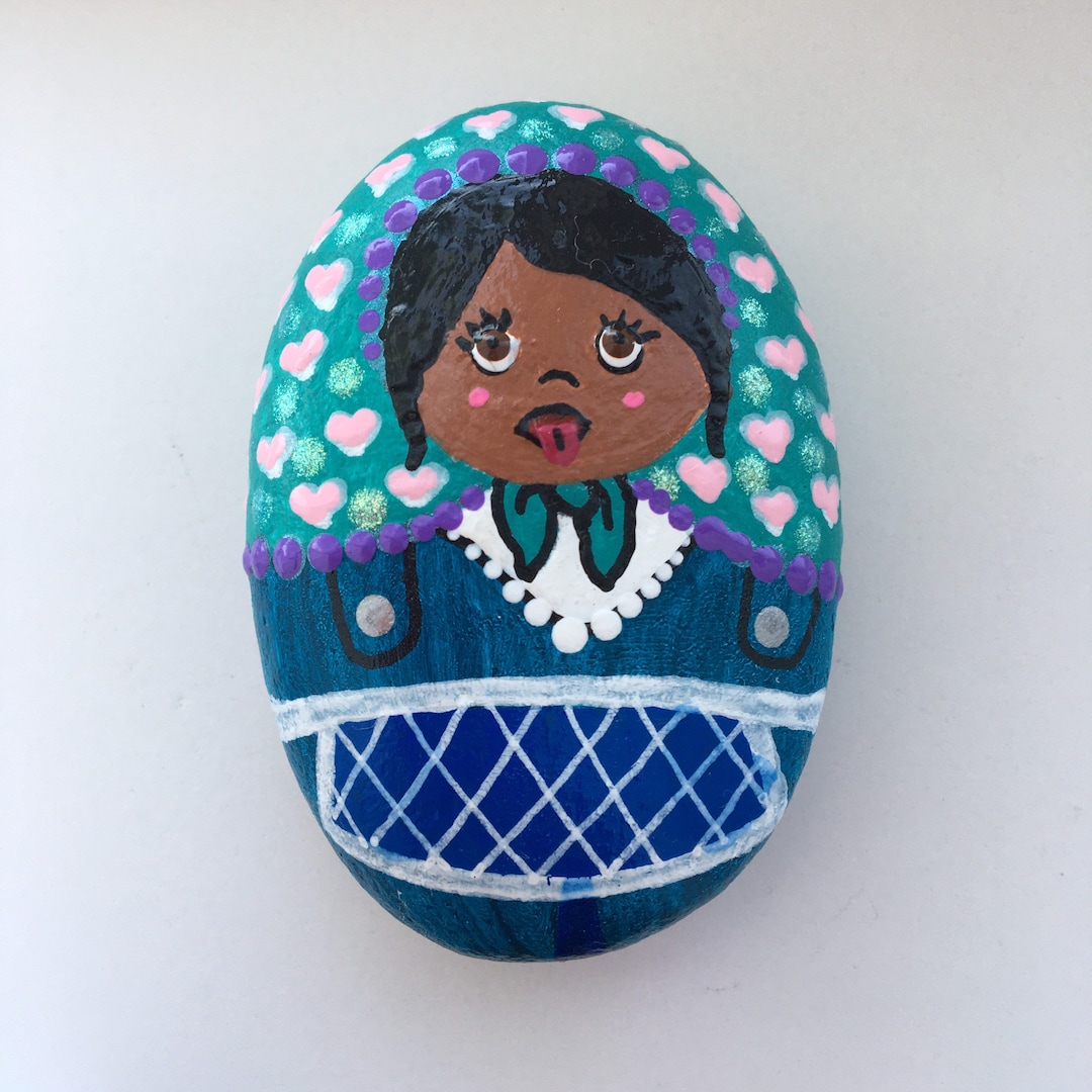 Babushka Matryoshka Doll Hand Painted Stone - Etsy