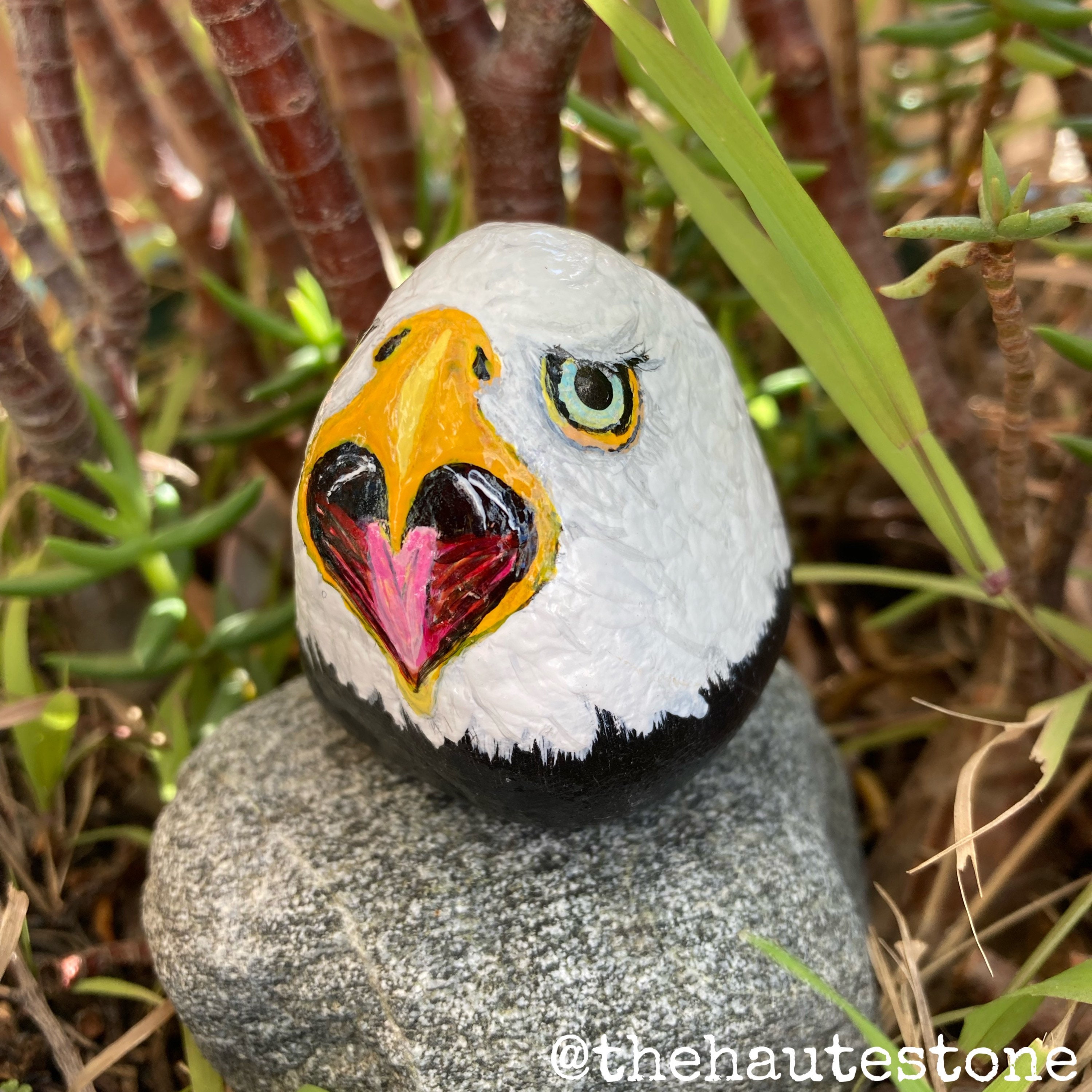 Eagle Hand-painted Stone - Etsy