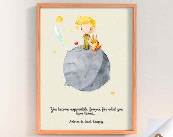 The Little Prince Print in a Planet, Le Petit Prince, Inspirational ...