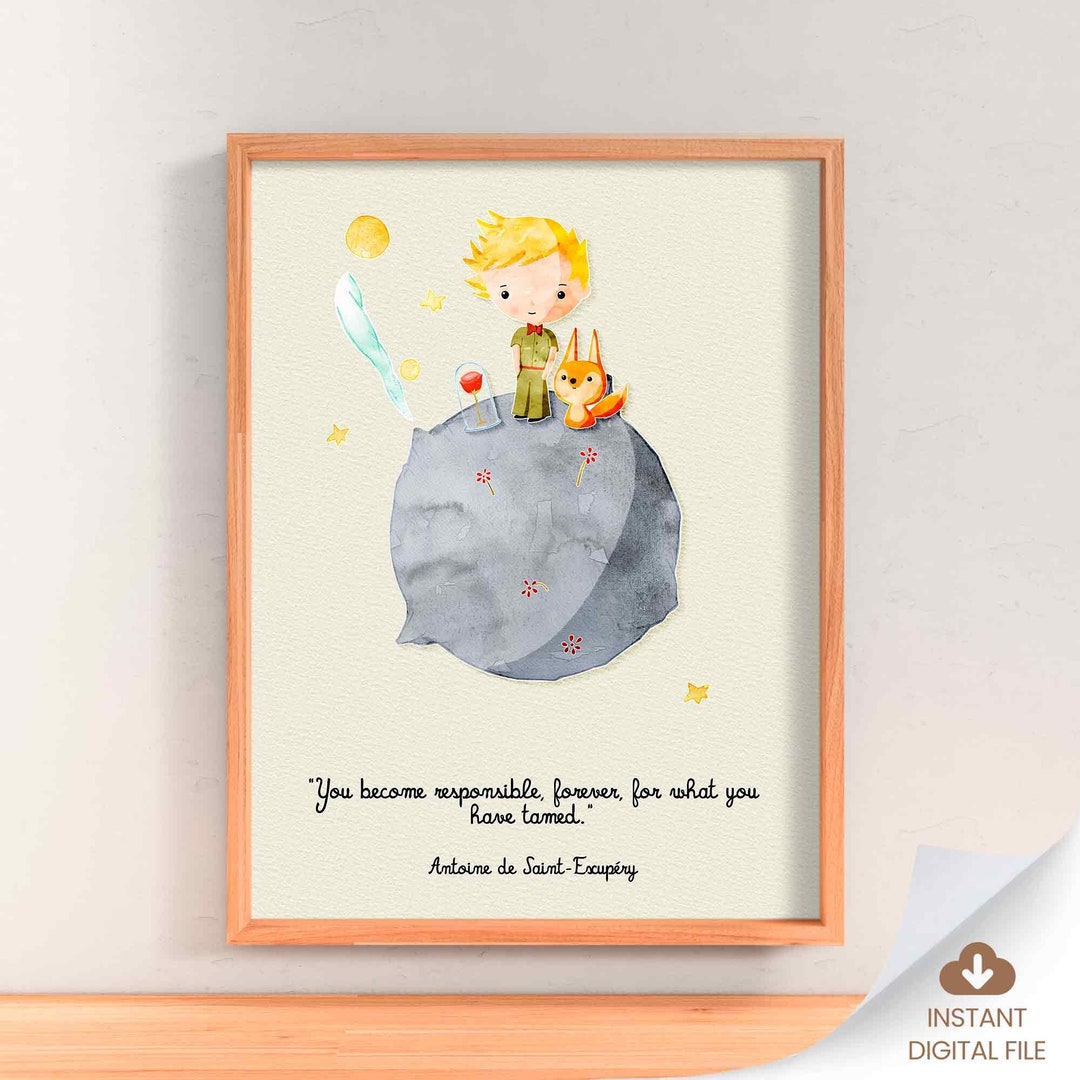 Little Prince Print in a Planet, Le Petit Prince, Inspirational Poster ...