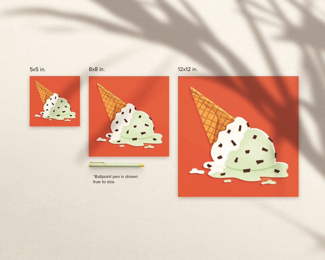 Ice Cream Spill Art Print Wall Art Home Decor Kitchen - Etsy